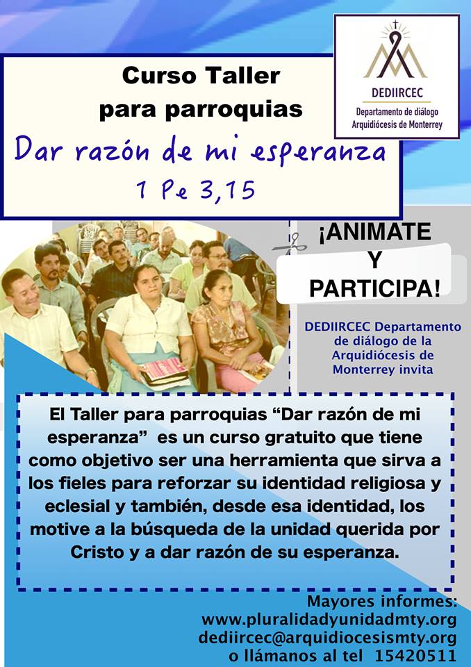 CURSO-TALLER PARA PARROQUIAS “DAR RAZON DE MI ESPERANZA“ | Departamento ...